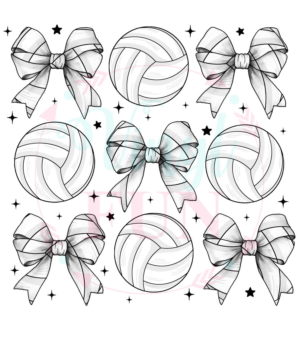 UVDTF Bows & Volleyball Decal-120 – Vinyl Fun