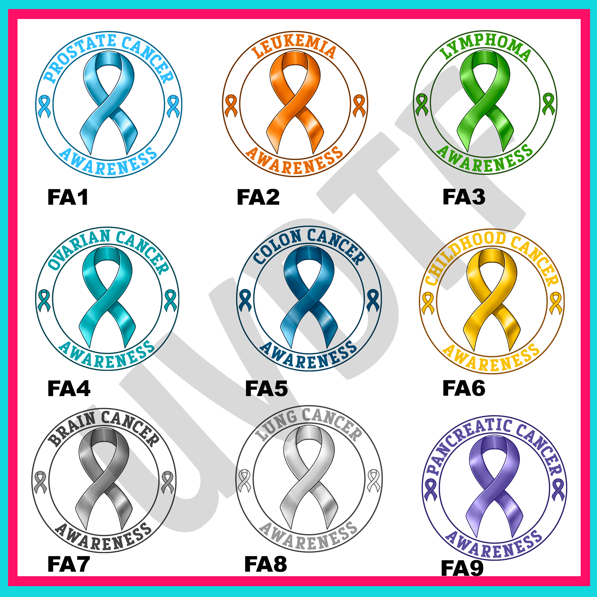 UVDTF Fight For Awareness Decals – Vinyl Fun