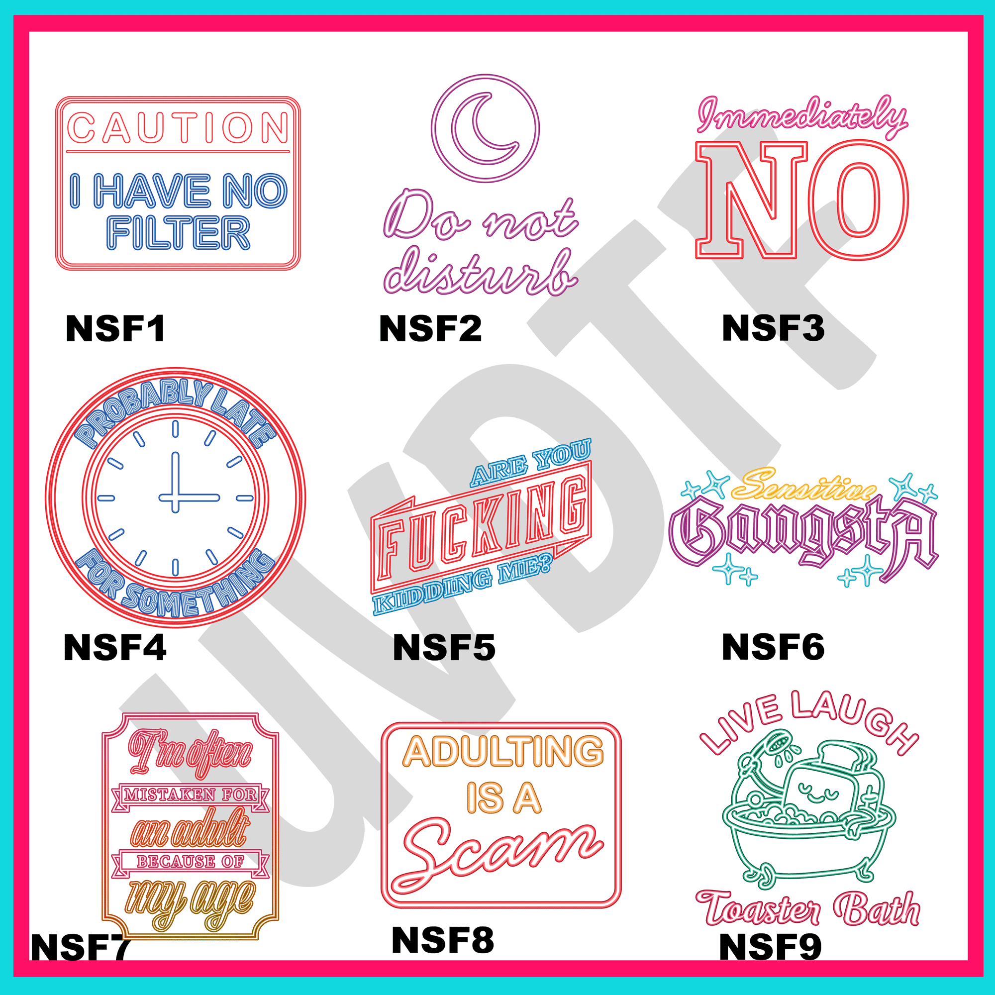 UVDTF Neon Signs Decals – Vinyl Fun
