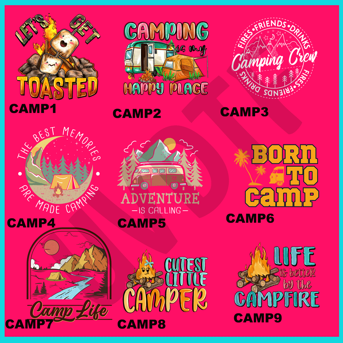 UVDTF Camping Life Decals -U19 – Vinyl Fun