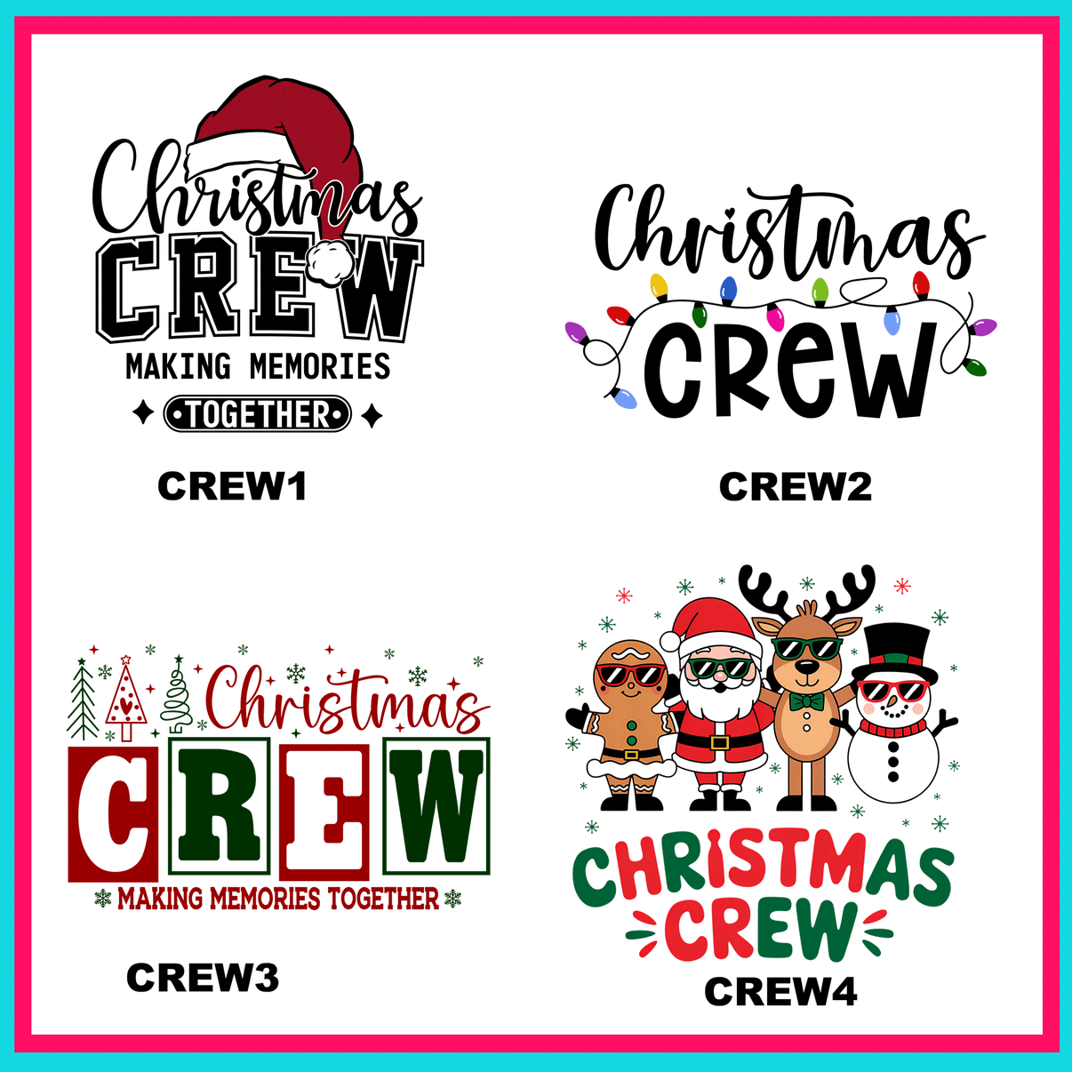 Christmas Crew Transfers-For Fabrics – Vinyl Fun