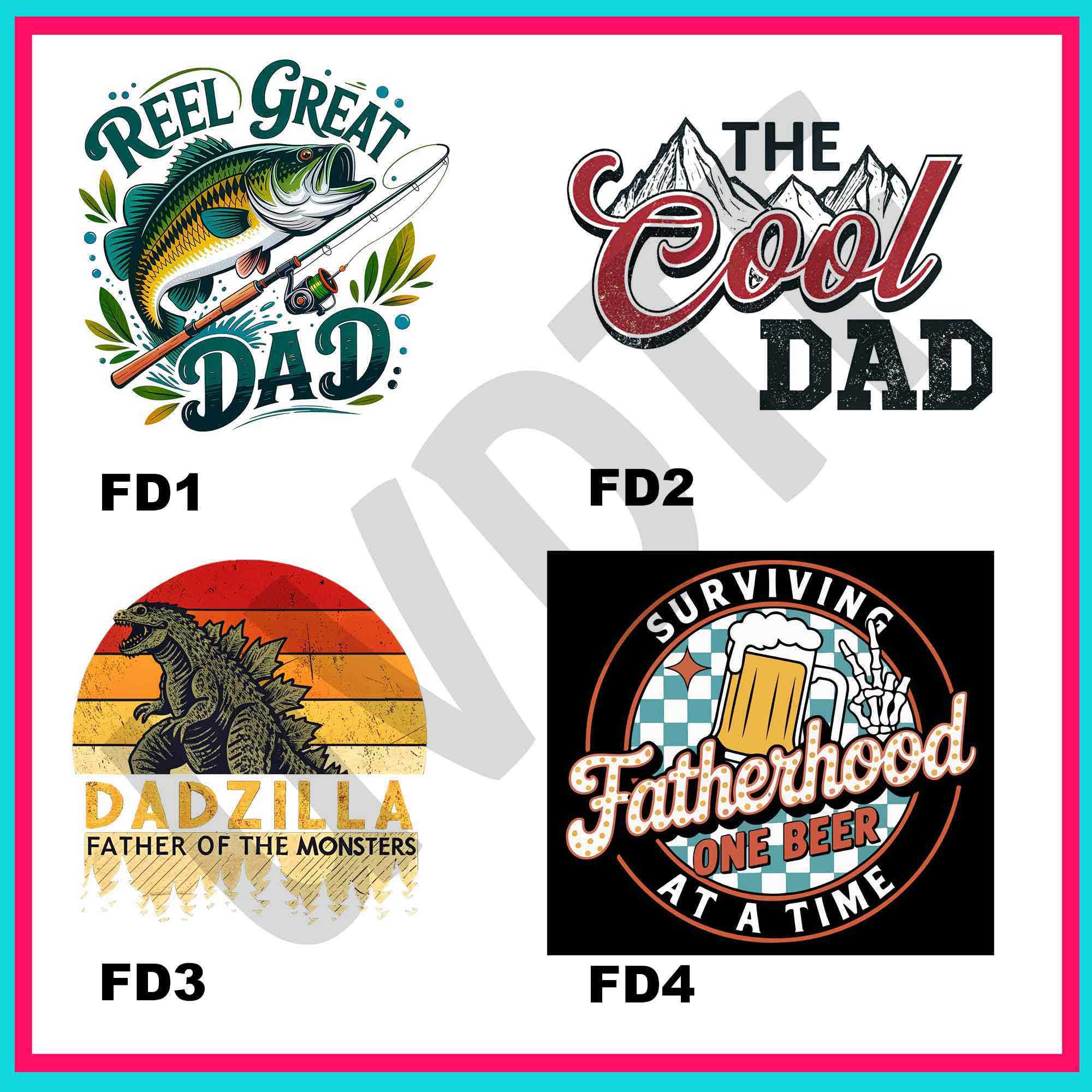 UVDTF Dad Vibes Decals – Vinyl Fun