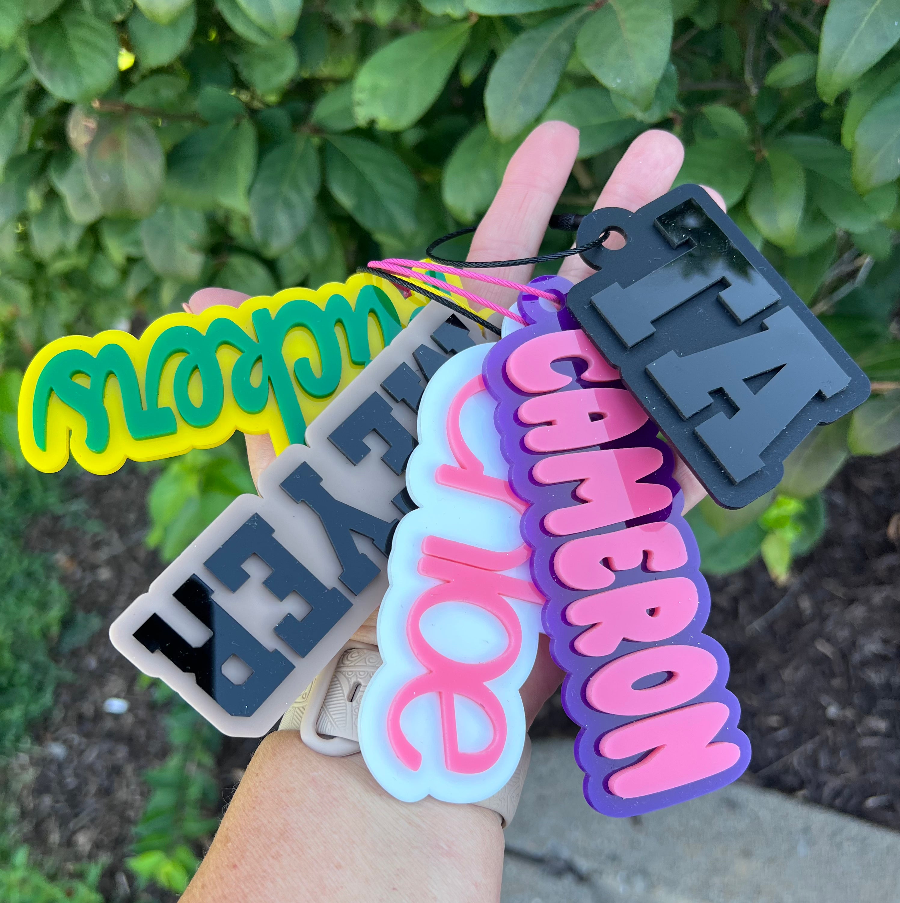 Custom Acrylic Bag Name Tag – Vinyl Fun
