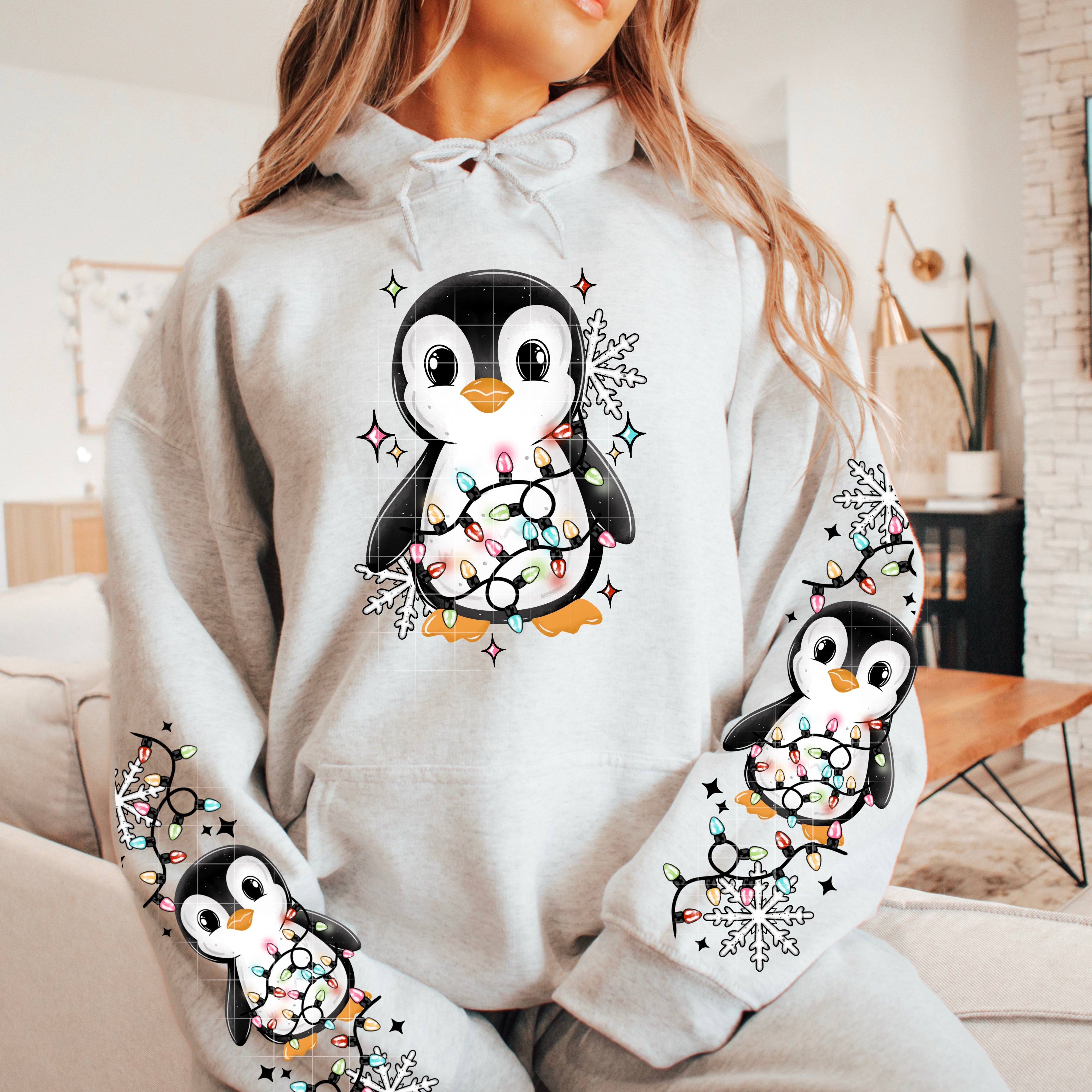 Penguin Wrapped In Lights Transfer -XM33 – Vinyl Fun