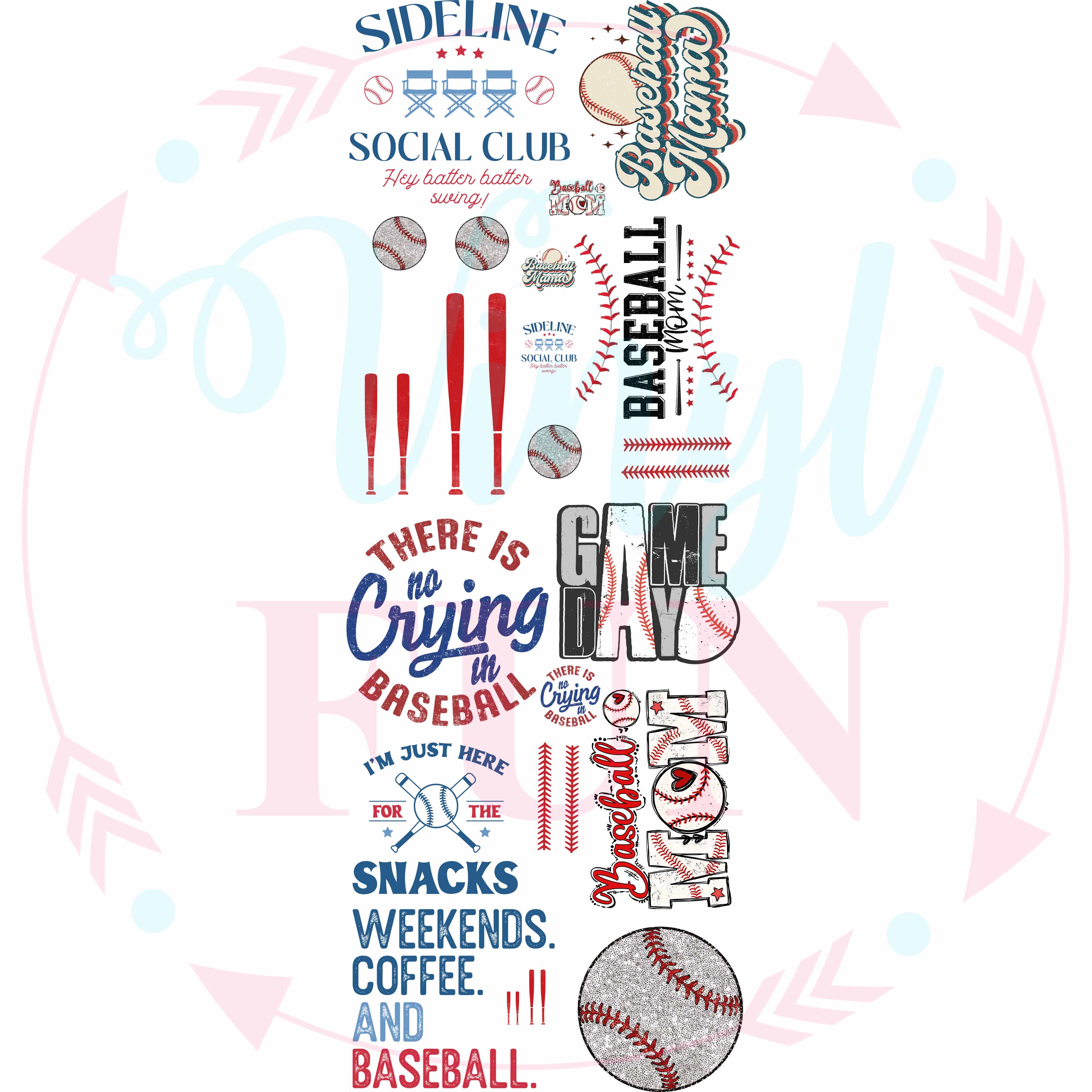 Baseball Time Gang Sheet 22"x60" – Vinyl Fun