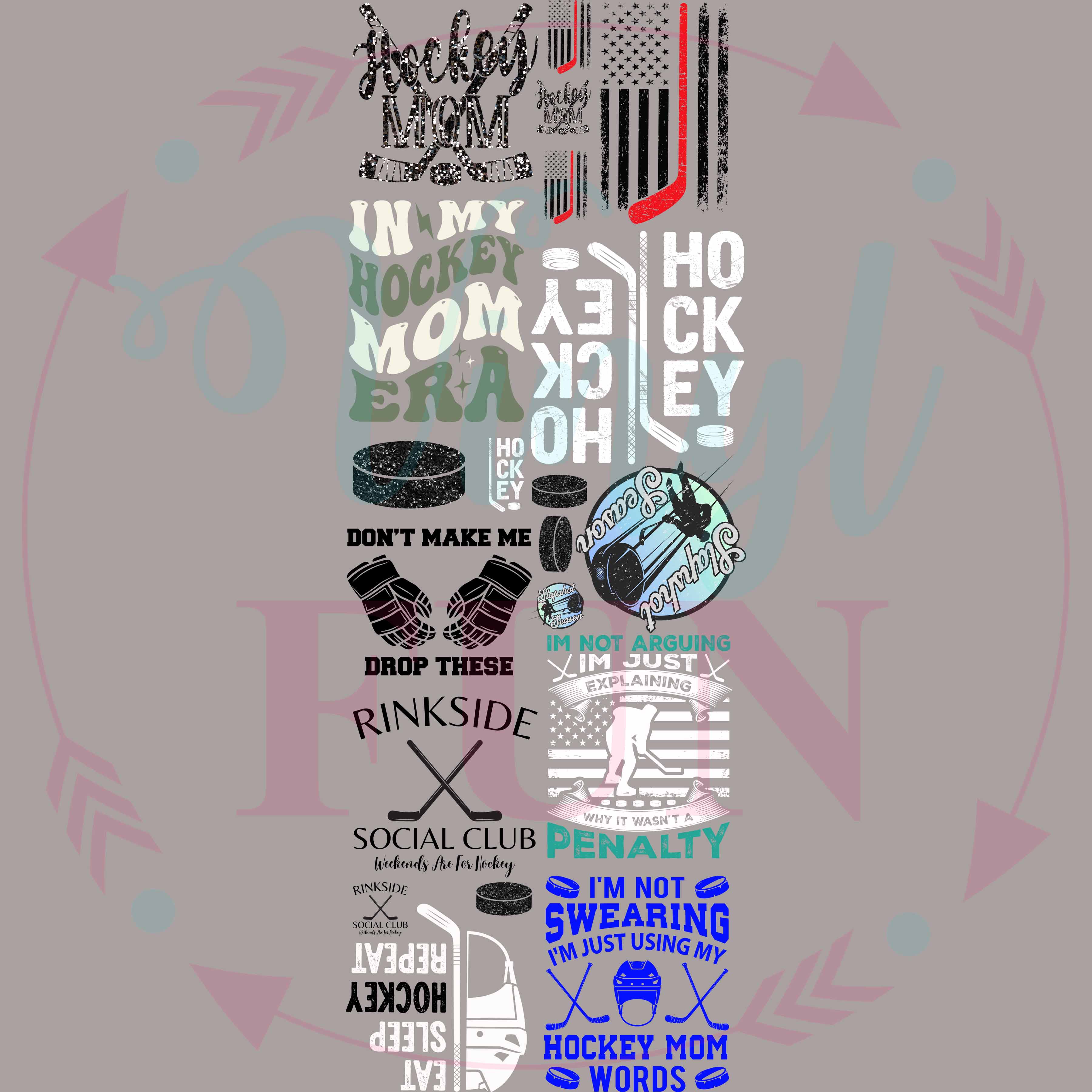 Hockey Fun Gang Sheet 22"x60" – Vinyl Fun