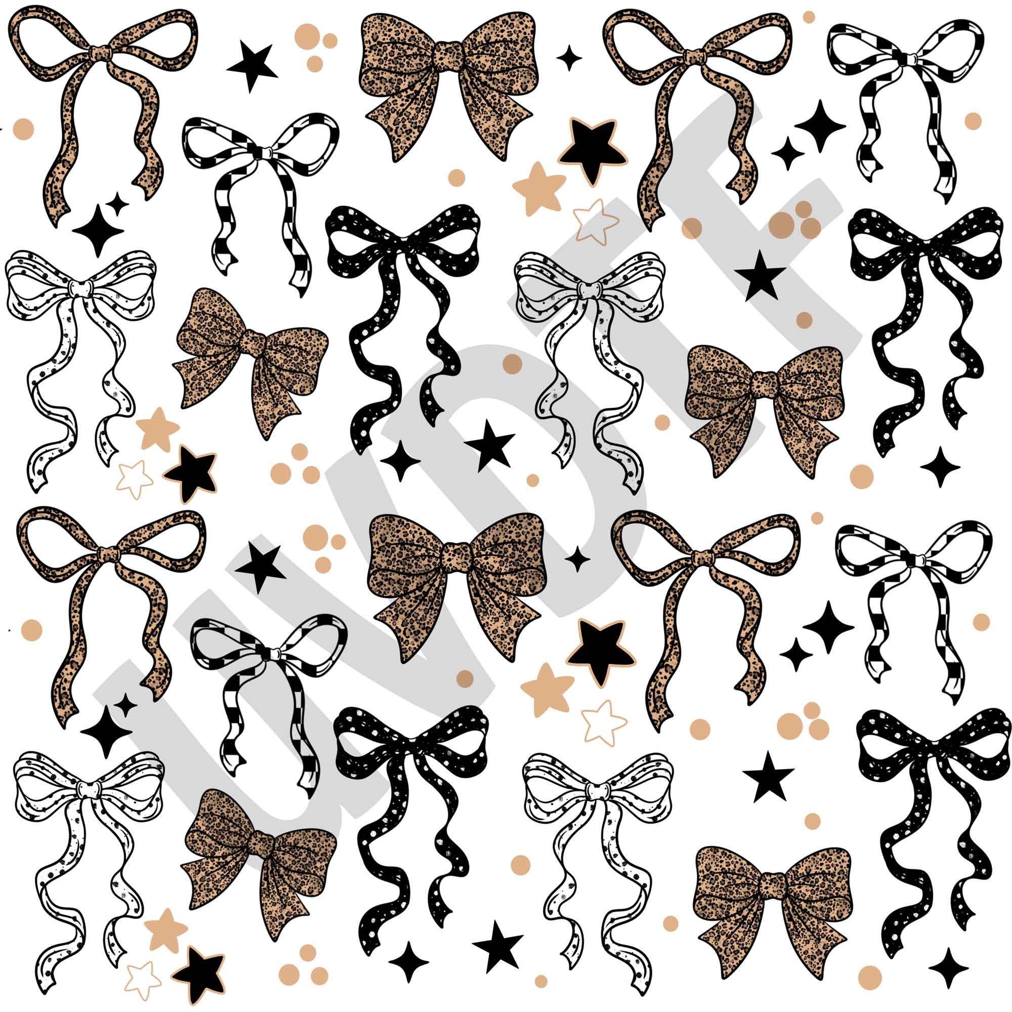 UVDTF Checkered & Leopard Bows Elements-F4 – Vinyl Fun