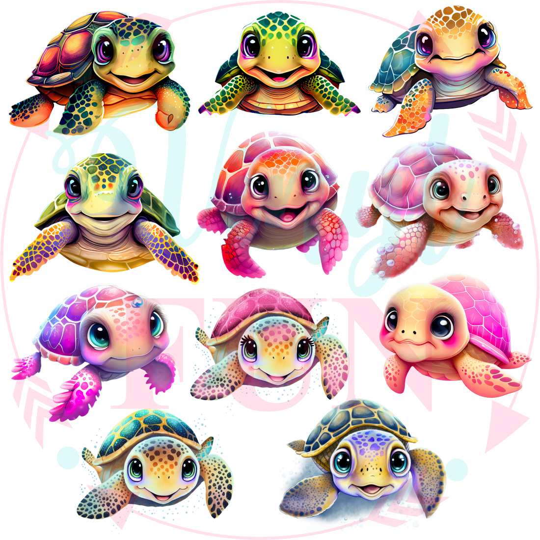 Baby Sea Turtles Elements – Vinyl Fun
