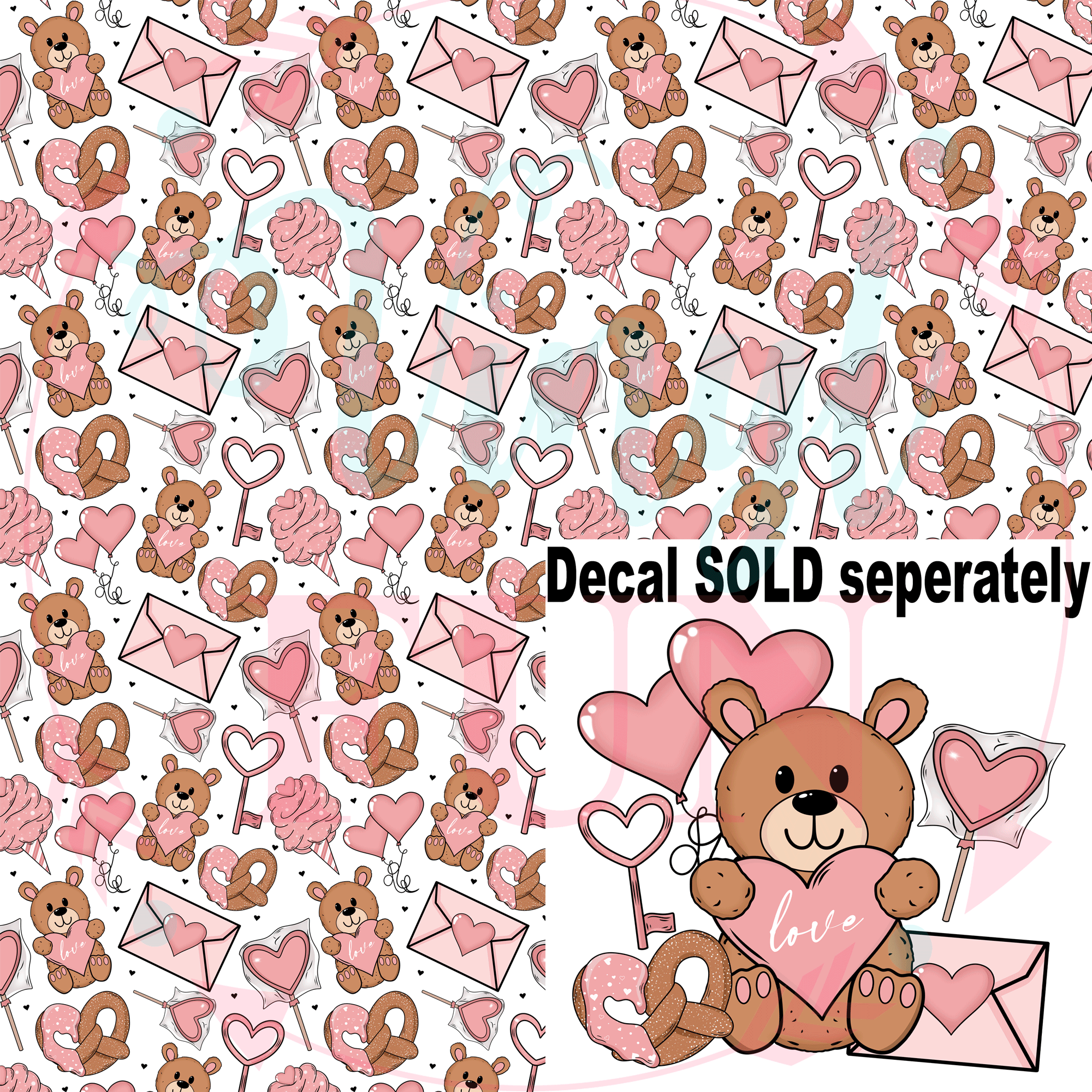 Love Bear Pattern – Vinyl Fun