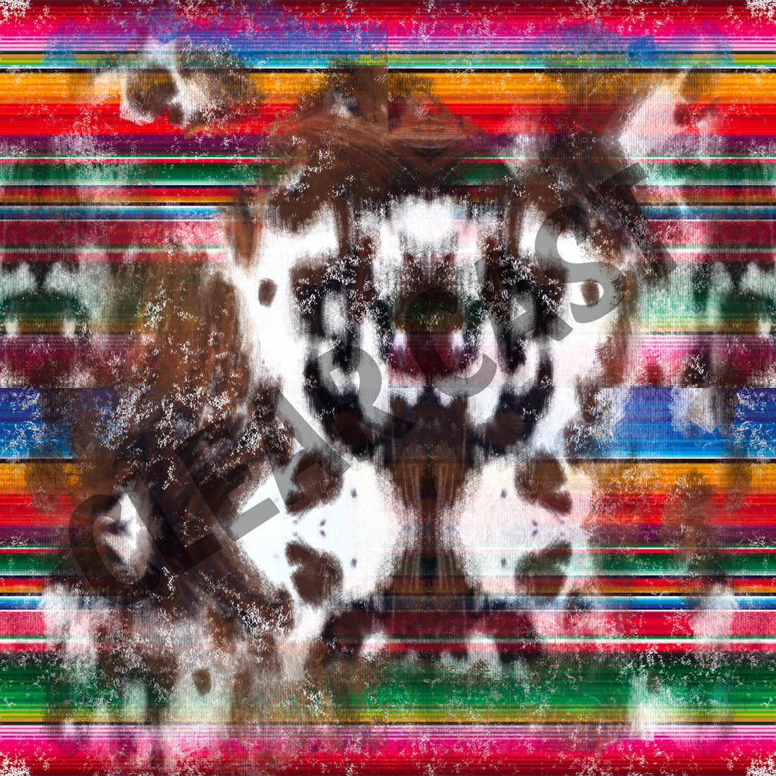 Serape Cow-Clear Cast – Vinyl Fun